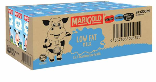 Marigold UHT Packet Milk - Low Fat 24 x 200ml (CTN)