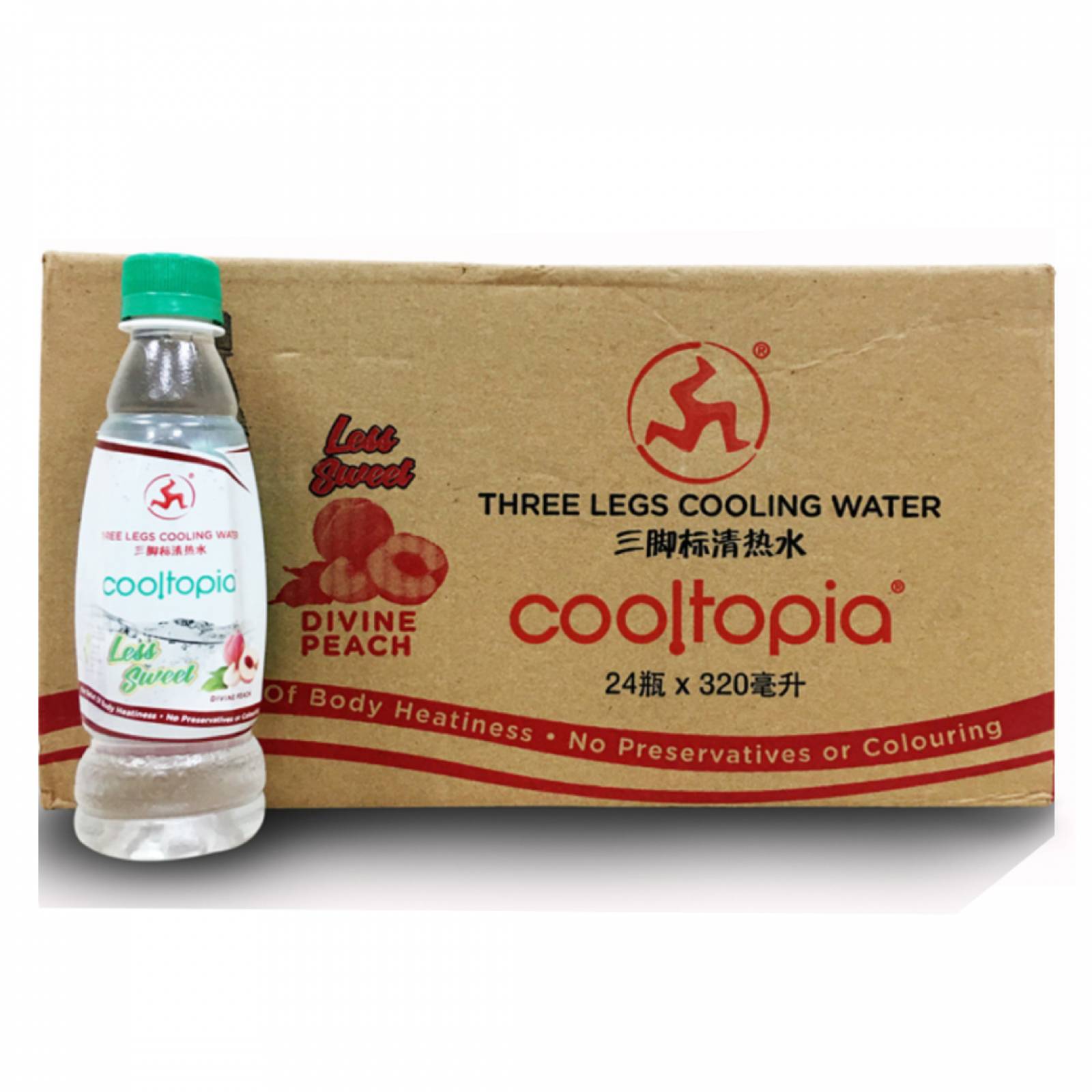 Three Legs Cooling Water Cooltopia - Peach 24 x 320ml (CTN)