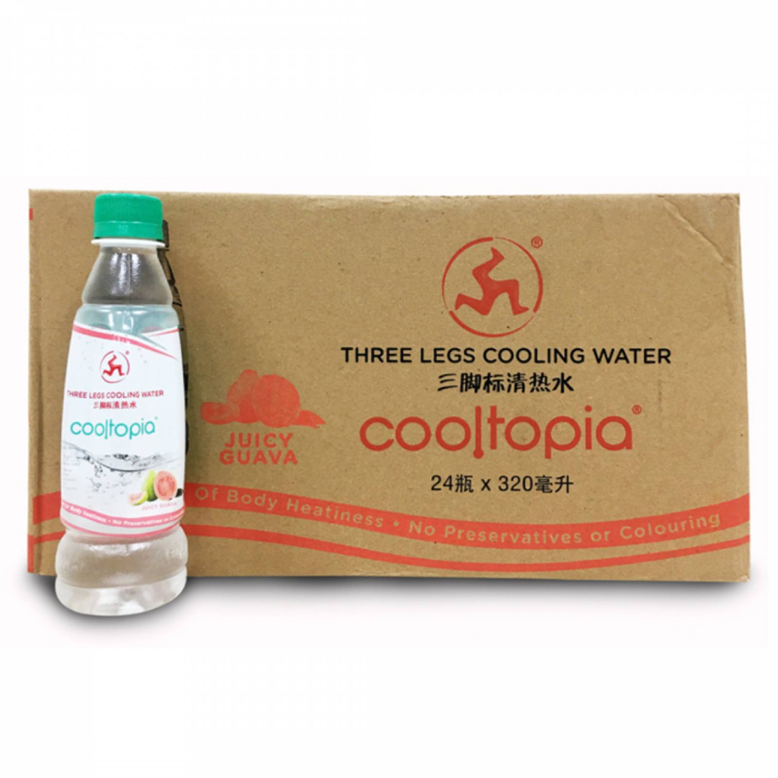 Three Legs Cooling Water Cooltopia - Juicy Guava 24 x 320ml (CTN)