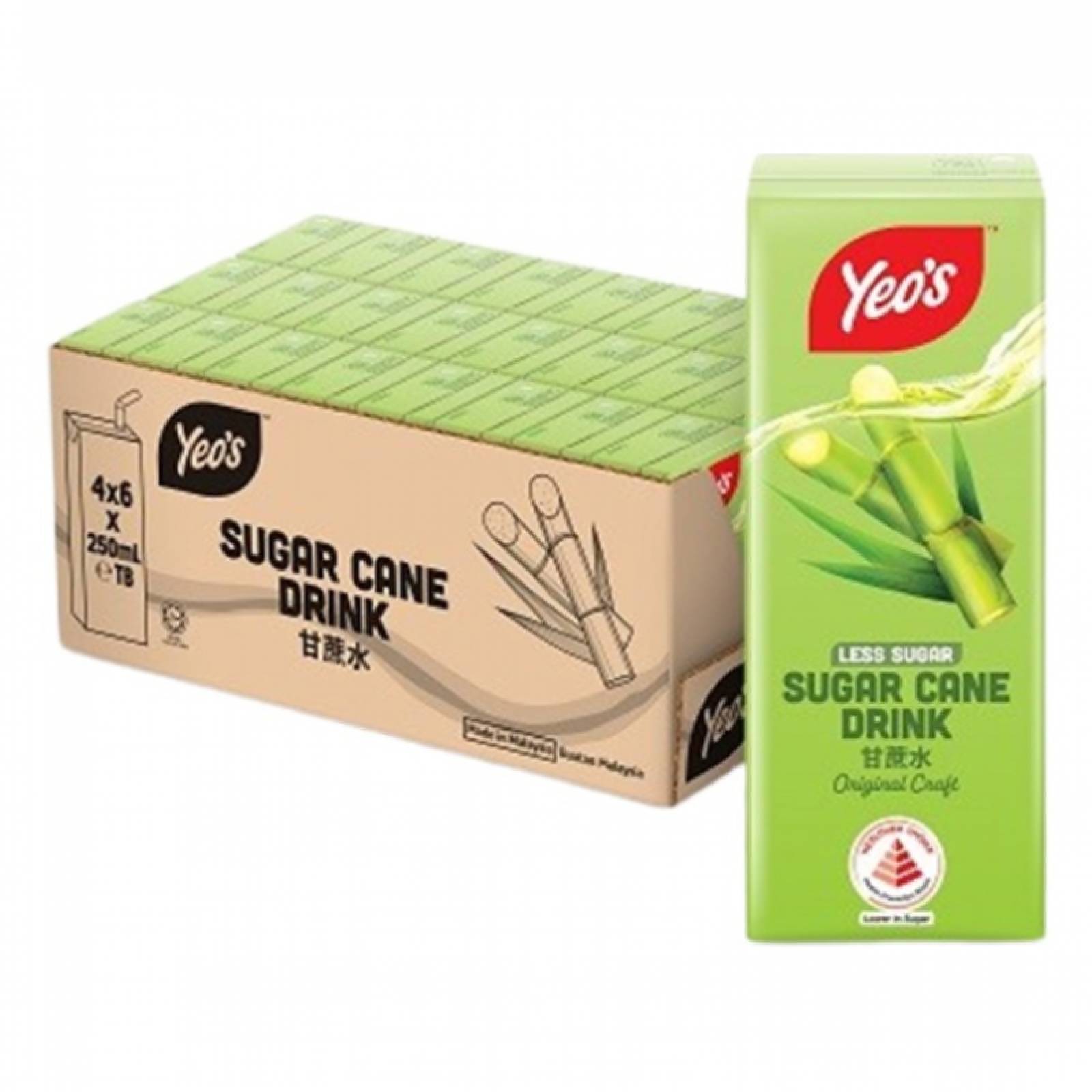 Yeo's Packet Drink - Sugarcane Packet Tea 24 x 250ml (CTN)